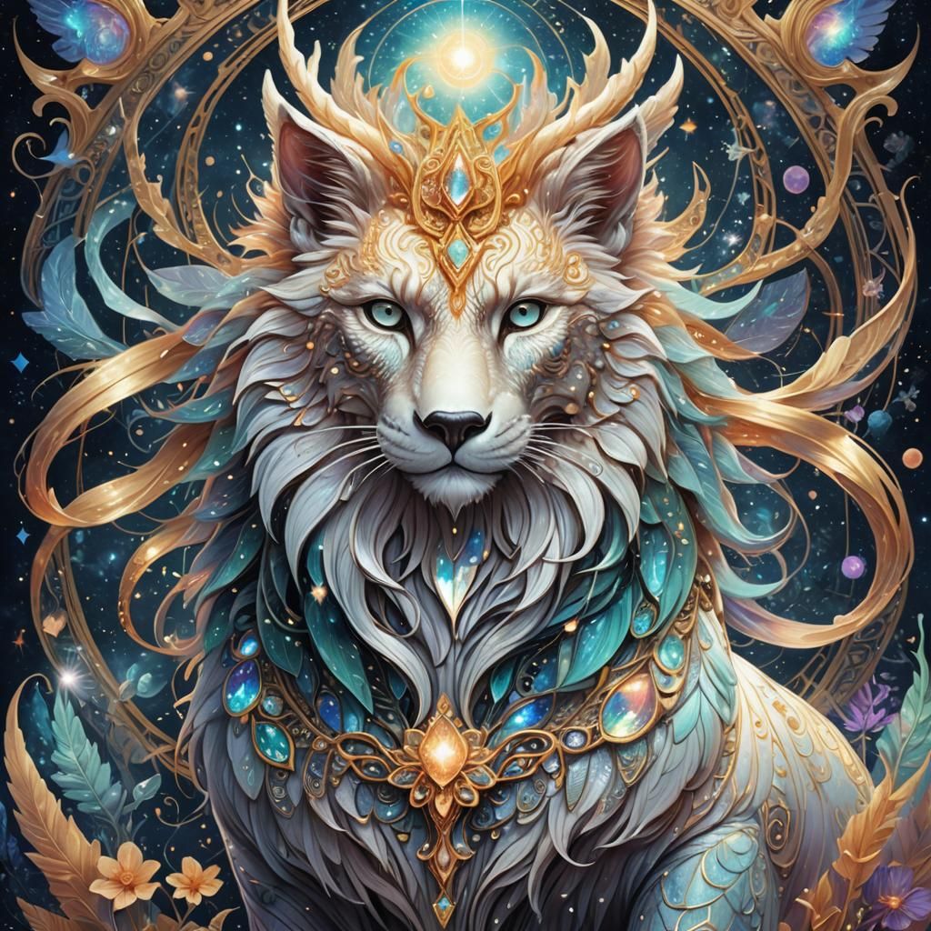 Ethereal Cosmic Feline - AI Generated Artwork - NightCafe Creator
