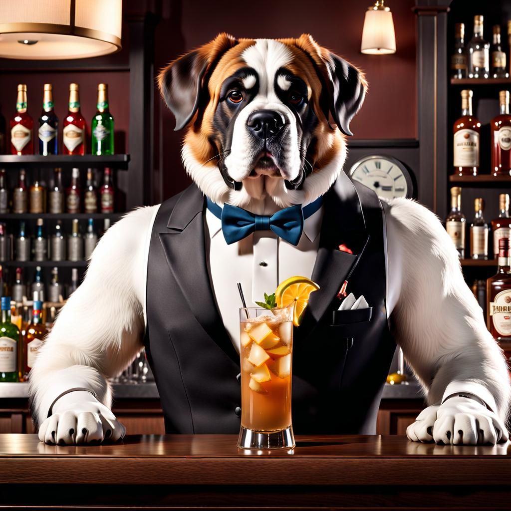 Bartender dog 1 - AI Generated Artwork - NightCafe Creator