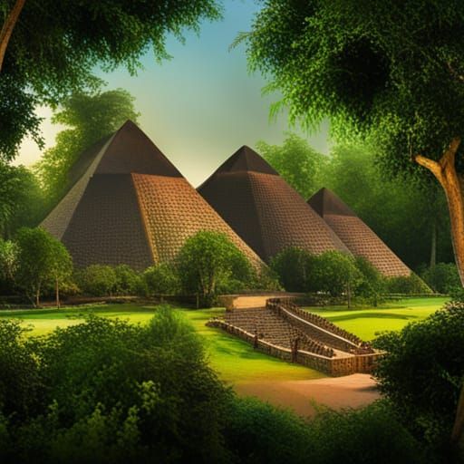 The Egyptian pyramids in the rain forrest - AI Generated Artwork ...