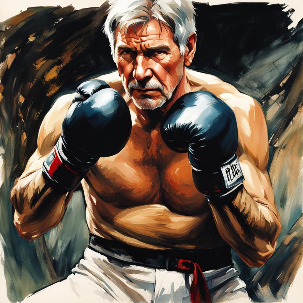 Boxing Harrison Ford - AI Generated Artwork - NightCafe Creator