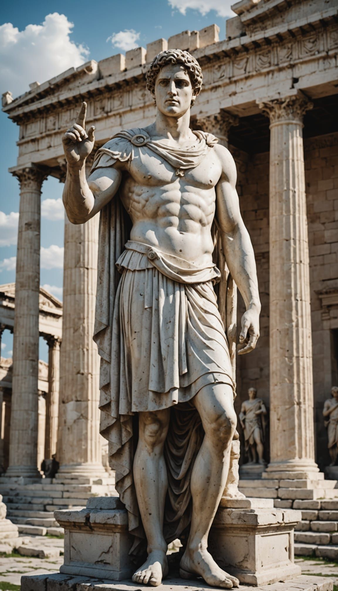 Greek-Roman Statue - Epic Classical Roman Statue in Dramati...