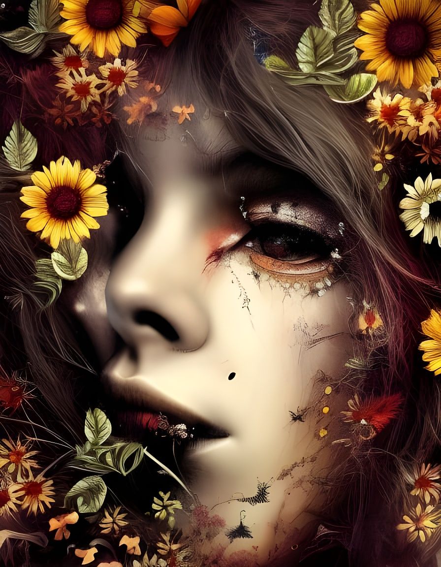 Exploding Dead Flowers - AI Generated Artwork - NightCafe Creator