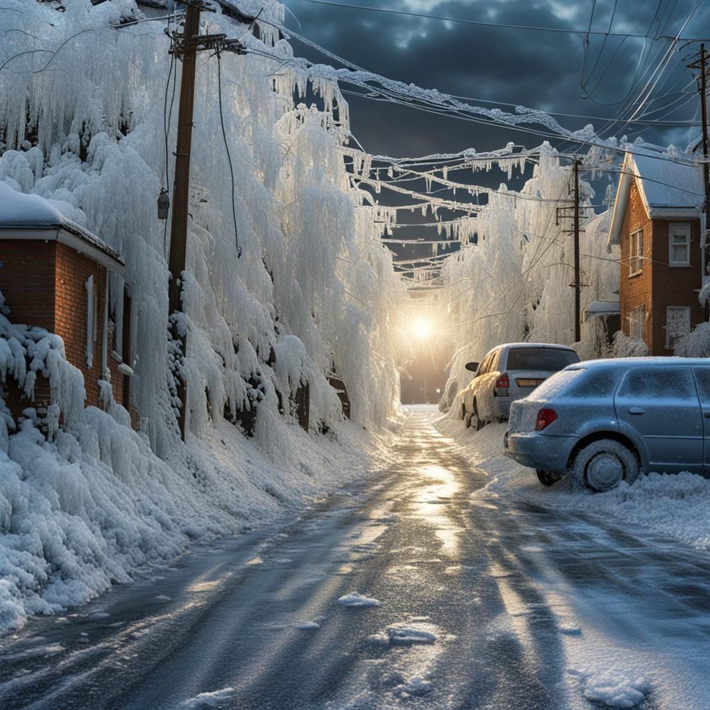 Nature's Fury: Ice Storm - AI Generated Artwork - NightCafe Creator
