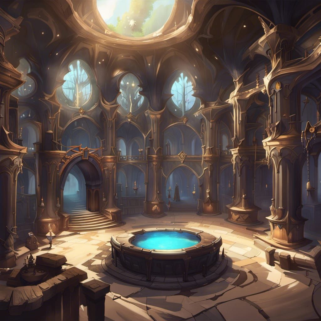 Obsidian Castle Court (Interior) - League of Legends movie concept - AI ...
