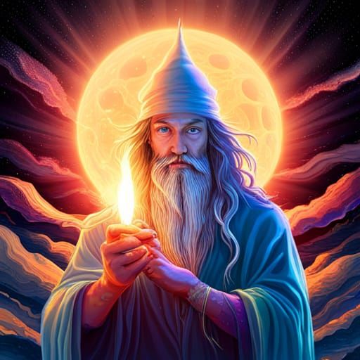 Wizard Casting a Spell - AI Generated Artwork - NightCafe Creator