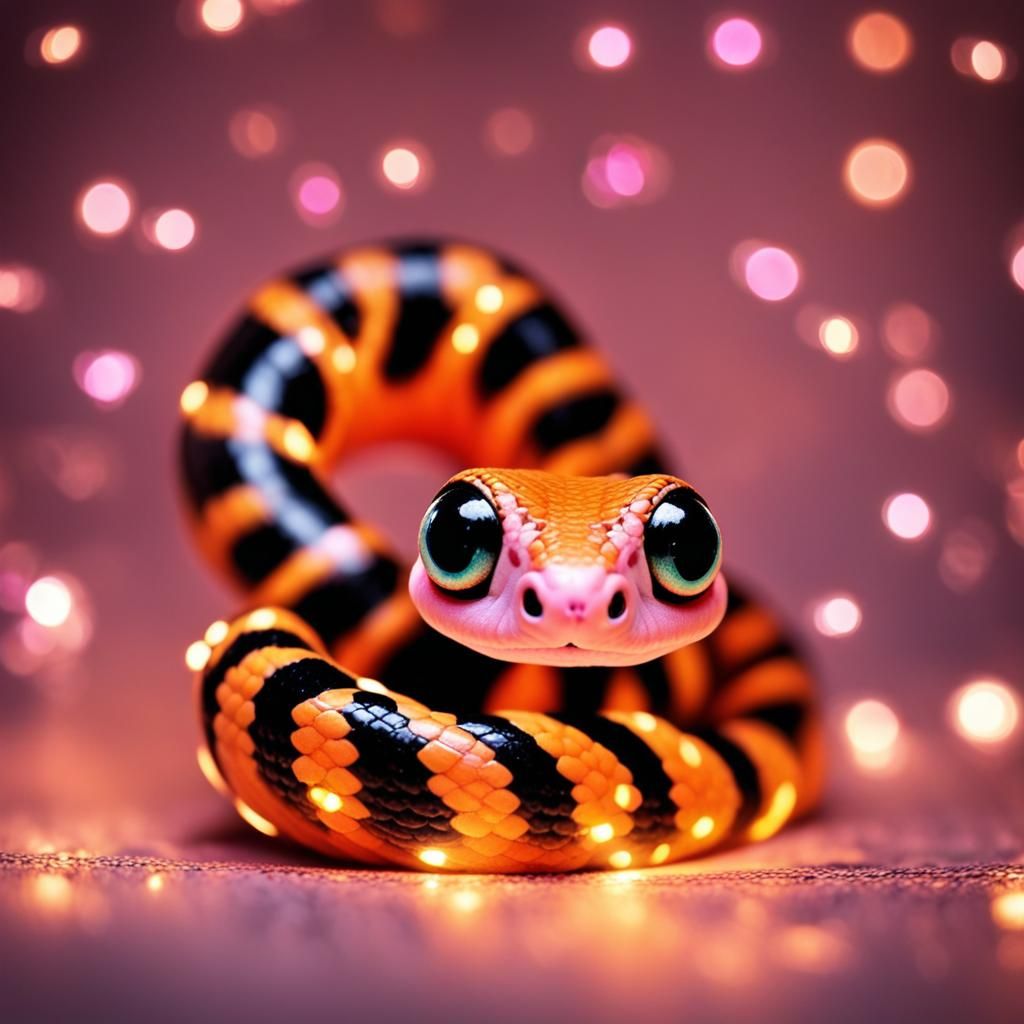 whimsical little cute baby snake coiled up - AI Generated Artwork ...