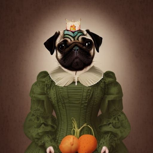 lady pug enjoys carrots - AI Generated Artwork - NightCafe Creator