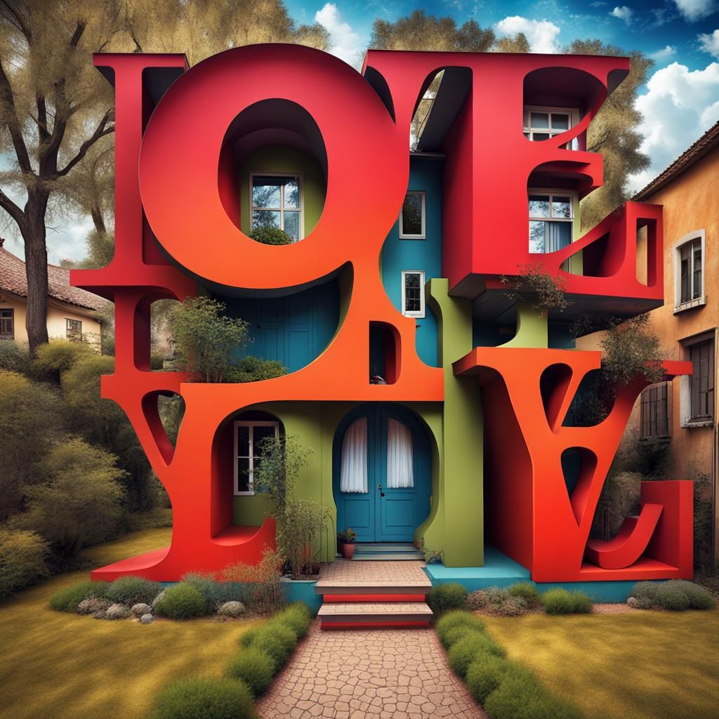 House / house built only with letters forming the word "love ...