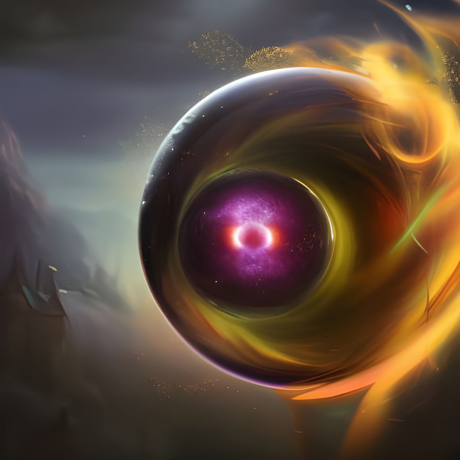 Alchemist tornado sparkle, sparkling glass orb, floating orb, swirl ...