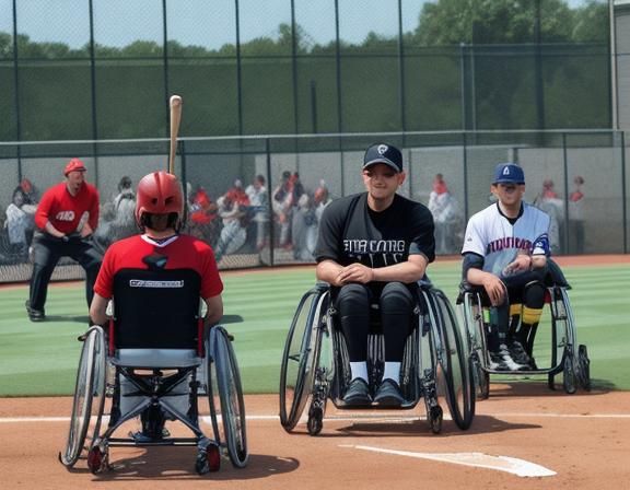 Wheelchair team playing baseball - AI Generated Artwork - NightCafe Creator