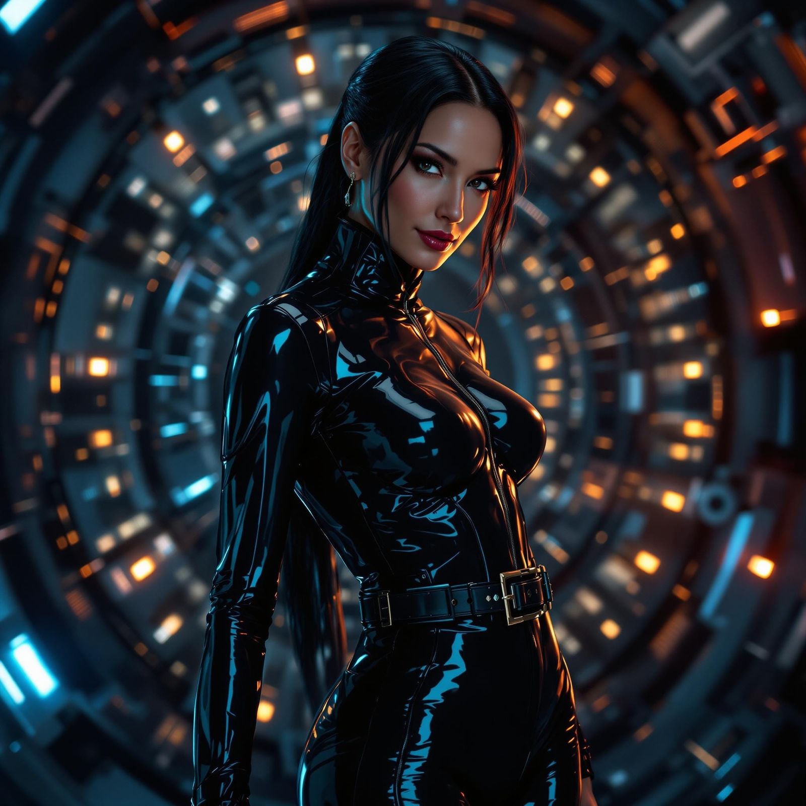 Lucy Liu in Edgy Futuristic Portrait - AI Art