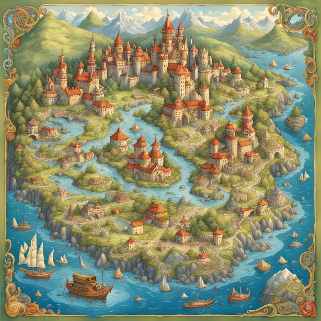 Fantasy map - AI Generated Artwork - NightCafe Creator