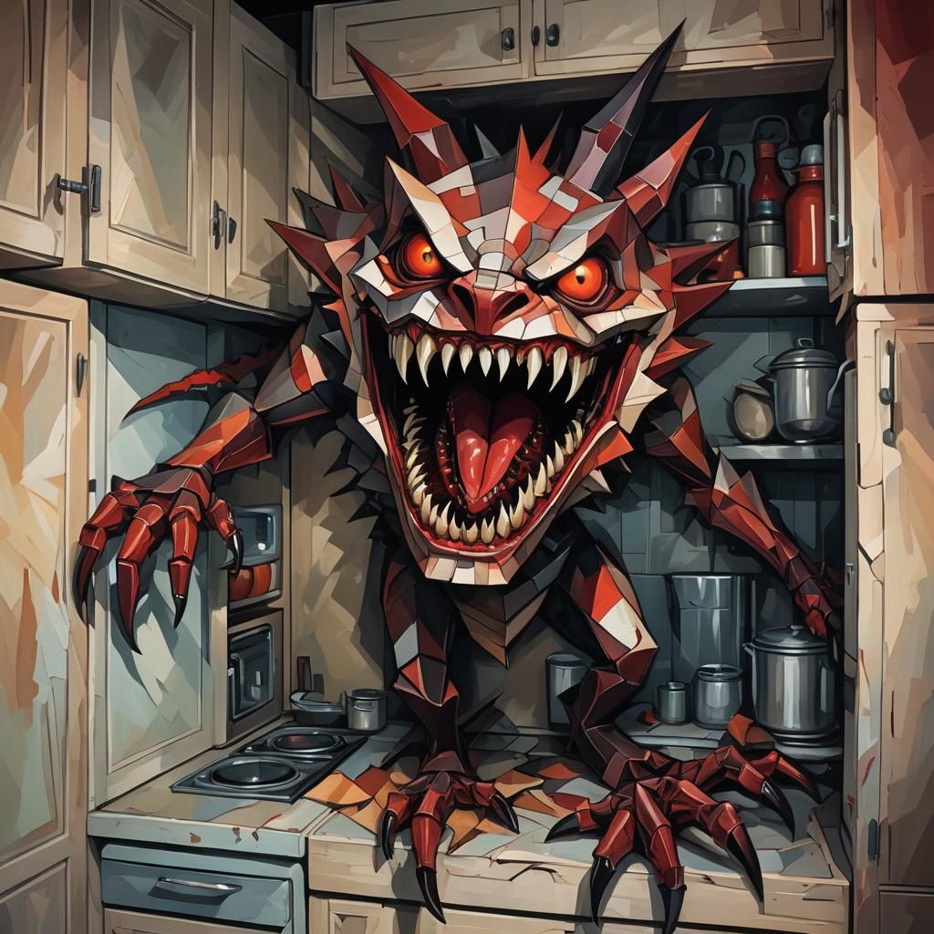 Cubist Horror in Dark Kitchen: A High-Resolution, ... - AI Art