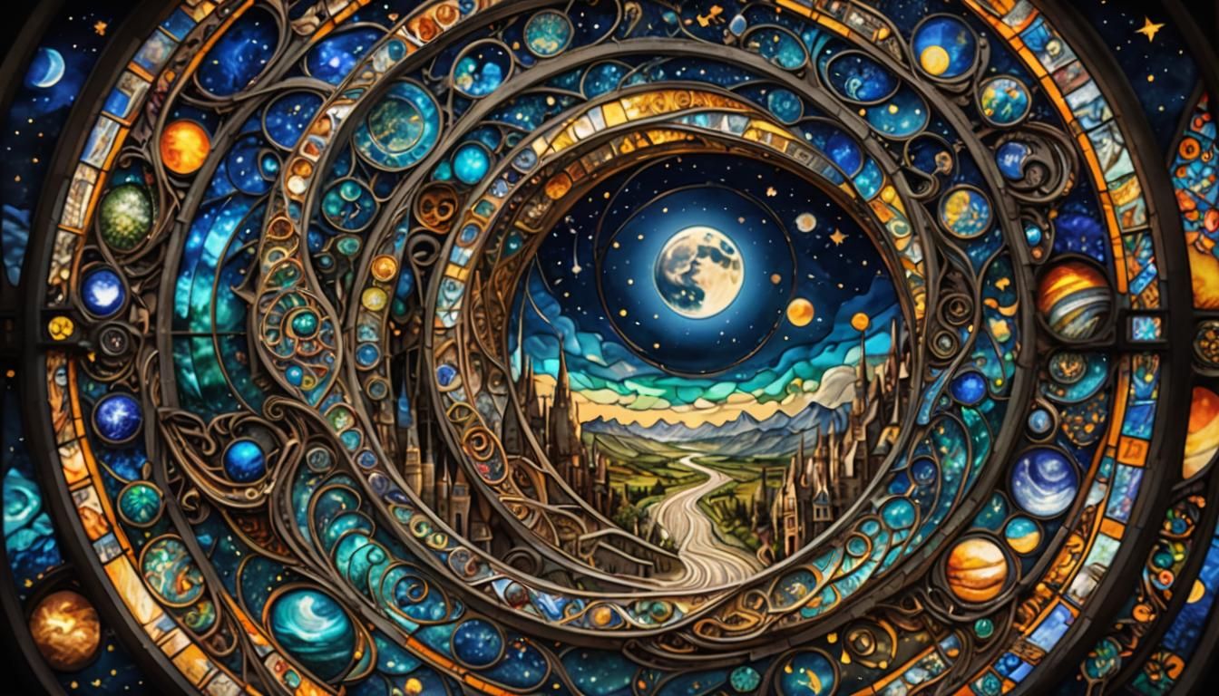 An wide angle visualization road from the earth to the moon moon ...