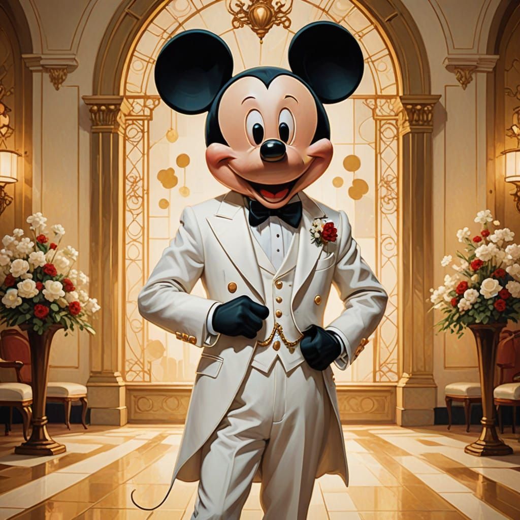Mickey Mouse - Elegant Mickey Mouse in Tuxedo Attire