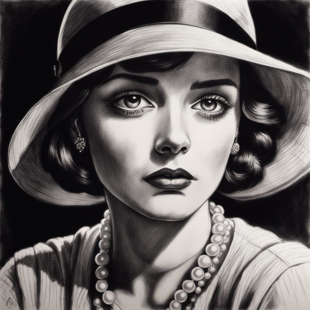 Using shading techniques only draw me a black and white pencil portrait ...