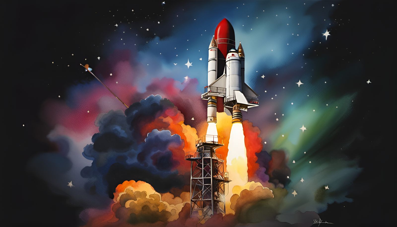 Rocket Launch - AI Generated Artwork - NightCafe Creator