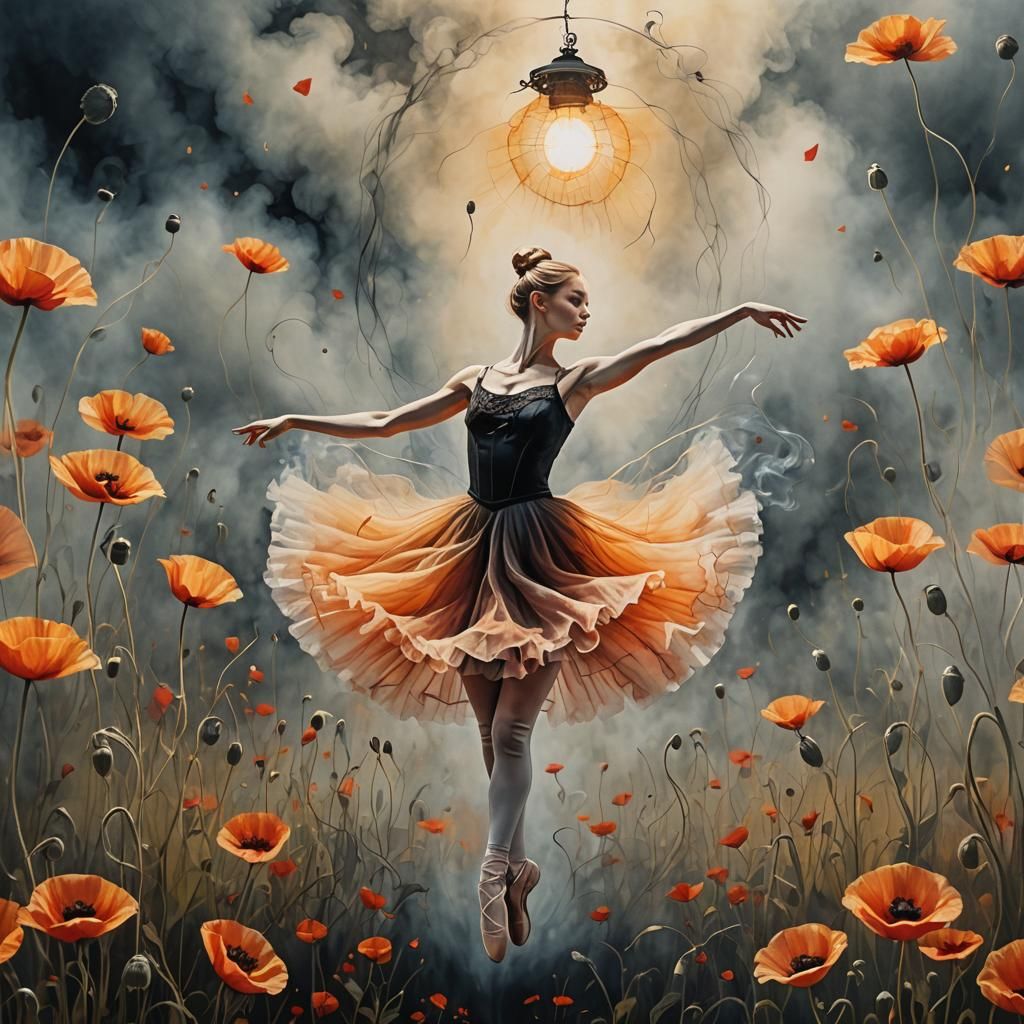 The Light of a Poppy. - AI Generated Artwork - NightCafe Creator