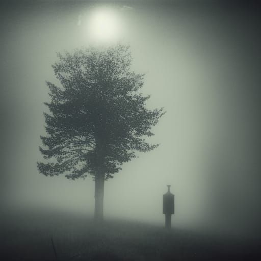 a ghost in the fog - AI Generated Artwork - NightCafe Creator