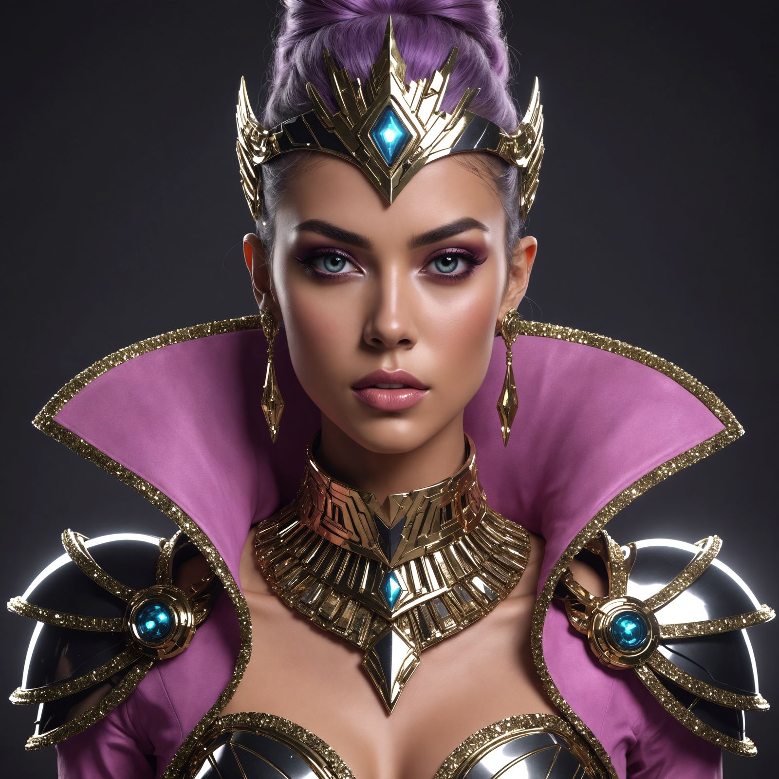 Cyberpunk Princess Reigns Supreme - AI Art