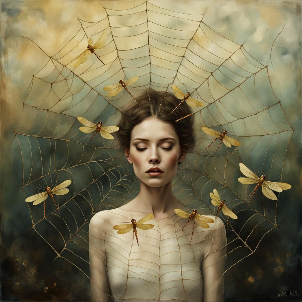 In the lady spiderweb - AI Generated Artwork - NightCafe Creator
