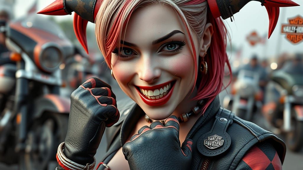 Harley Davidson Quinn - Hyper-Realistic Harley Quinn in Harl...