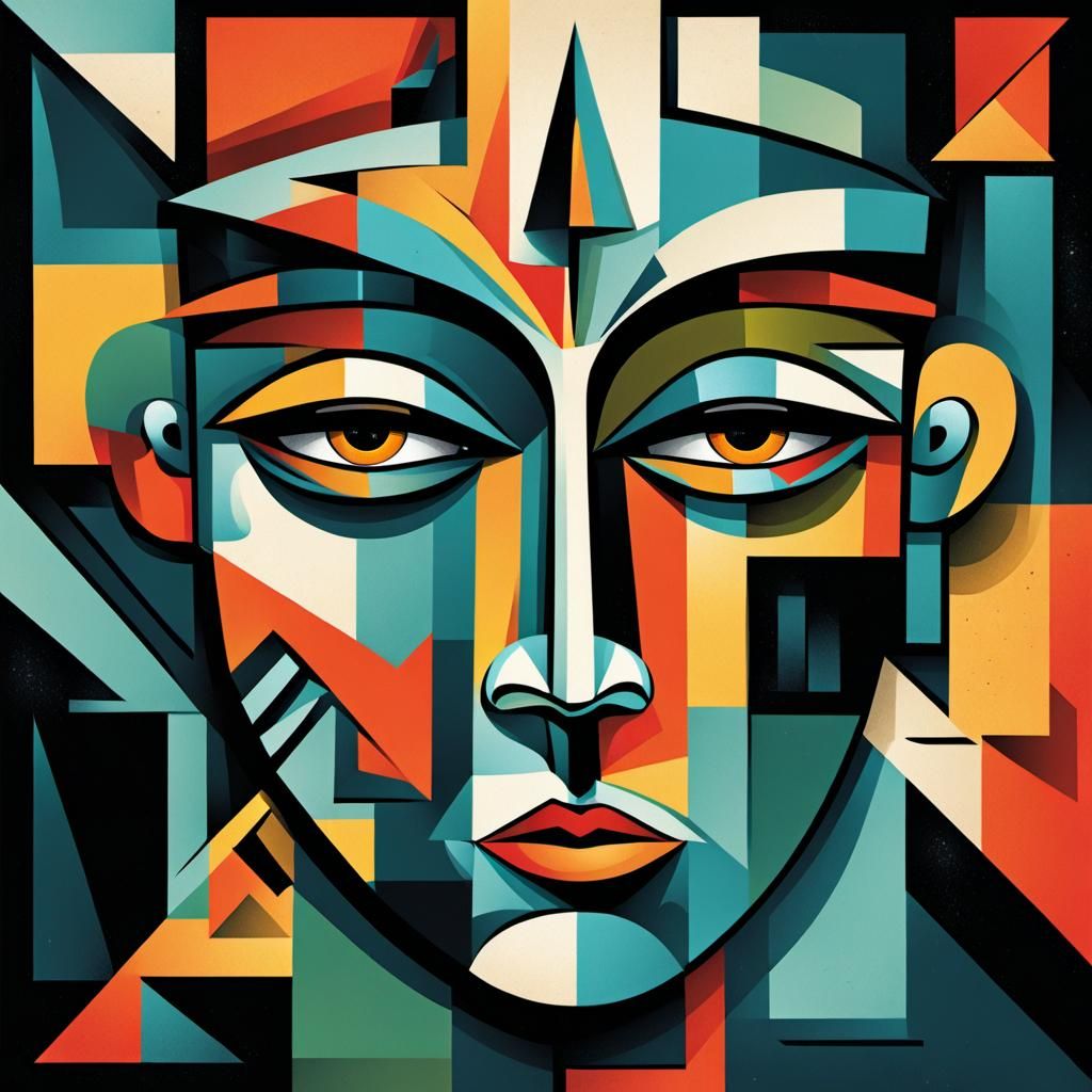 Cubist face - AI Generated Artwork - NightCafe Creator