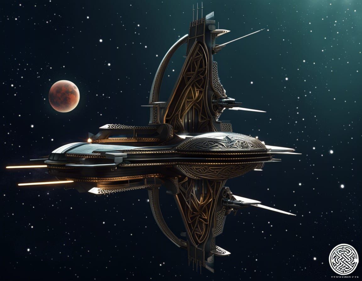 A Celtic space ship - AI Generated Artwork - NightCafe Creator