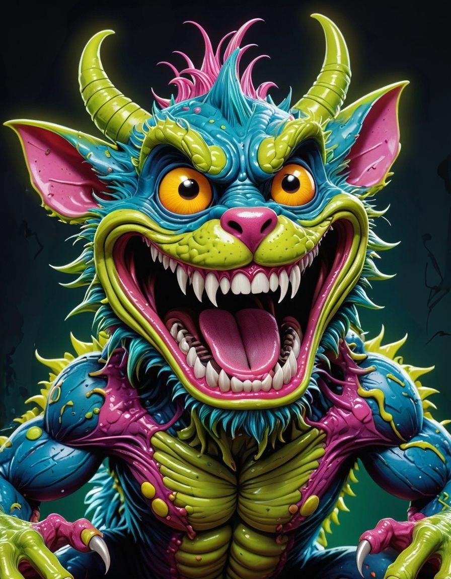 Fluorescent Multicolored Rat-Fink - AI Generated Artwork - NightCafe ...