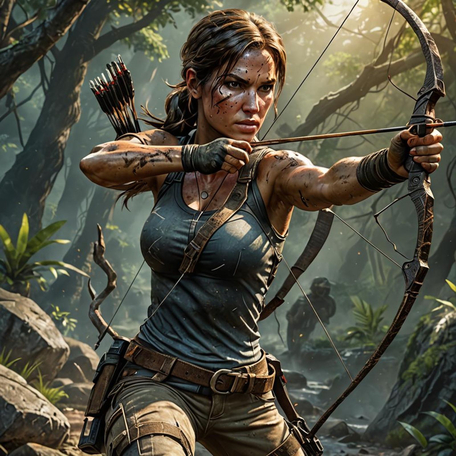 Lara Croft survival mode - AI Generated Artwork - NightCafe Creator
