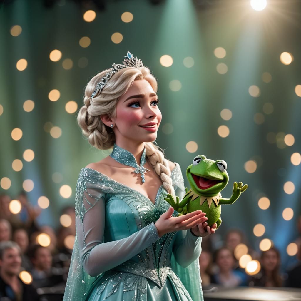 Princess Elsa of Arendelle wearing intricately detailed light blue ...