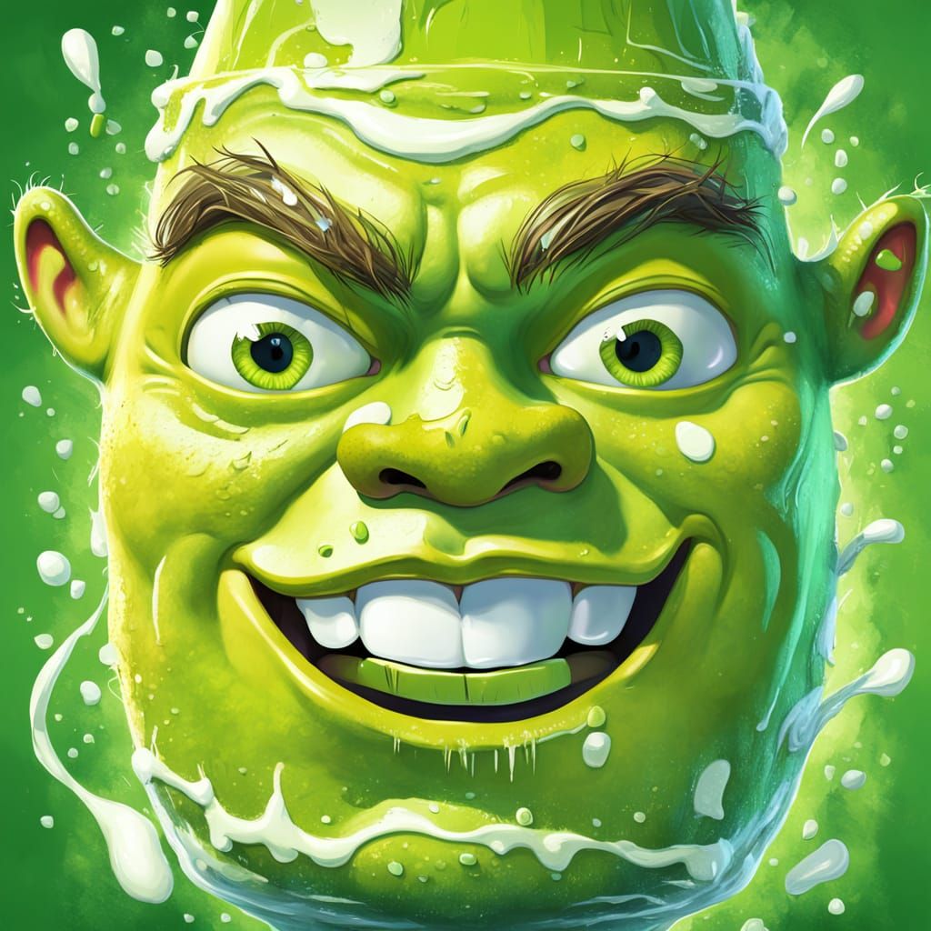 Shrek Face Cream Concept Art in Digital Painting S... - AI Art