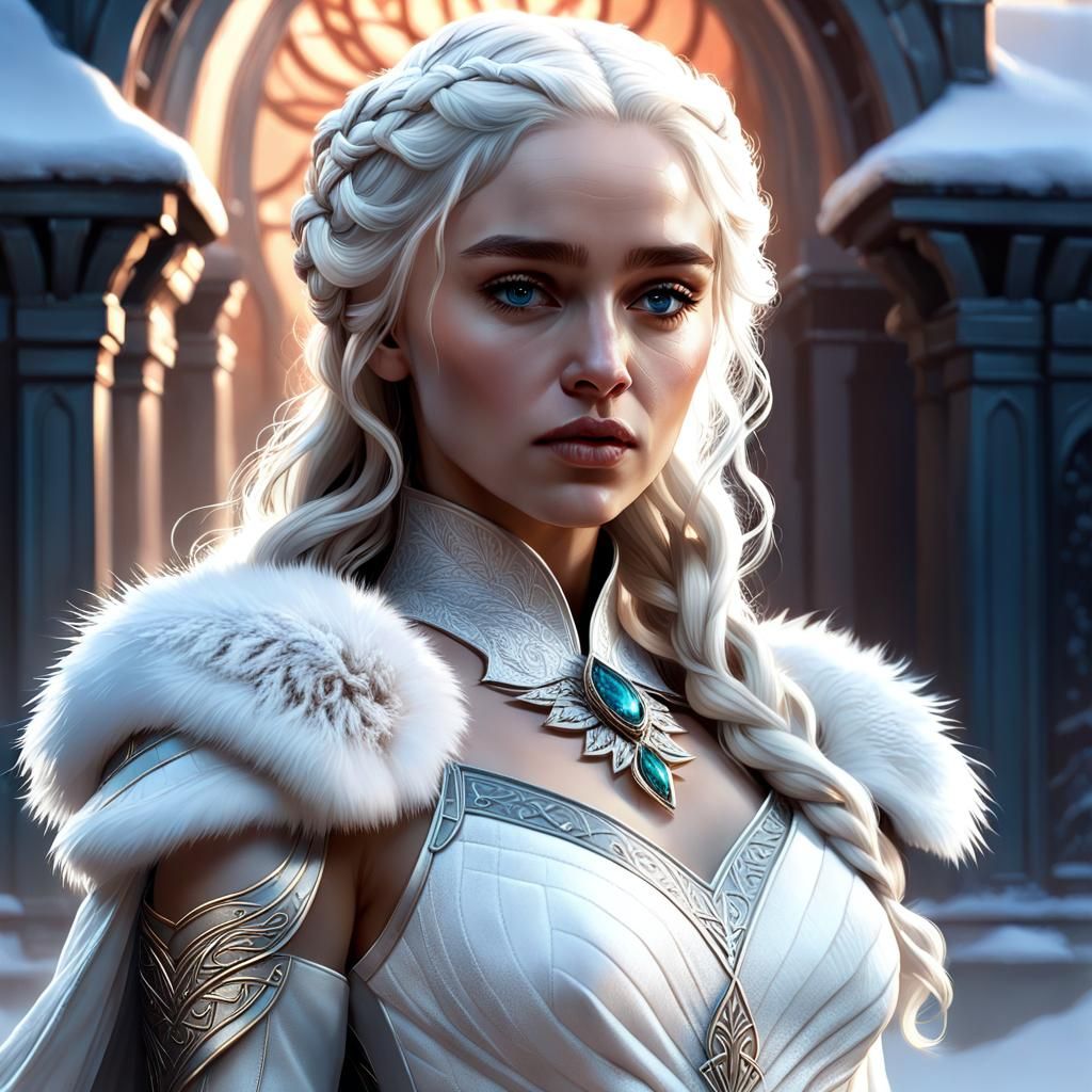 Portrait, Daenerys Targaryen, winter - AI Generated Artwork - NightCafe Creator