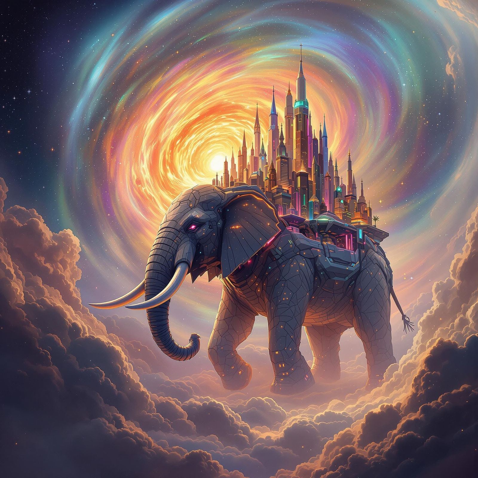 A massive ringed gas giant, reminiscent of Saturn, in a cataclysmic ...