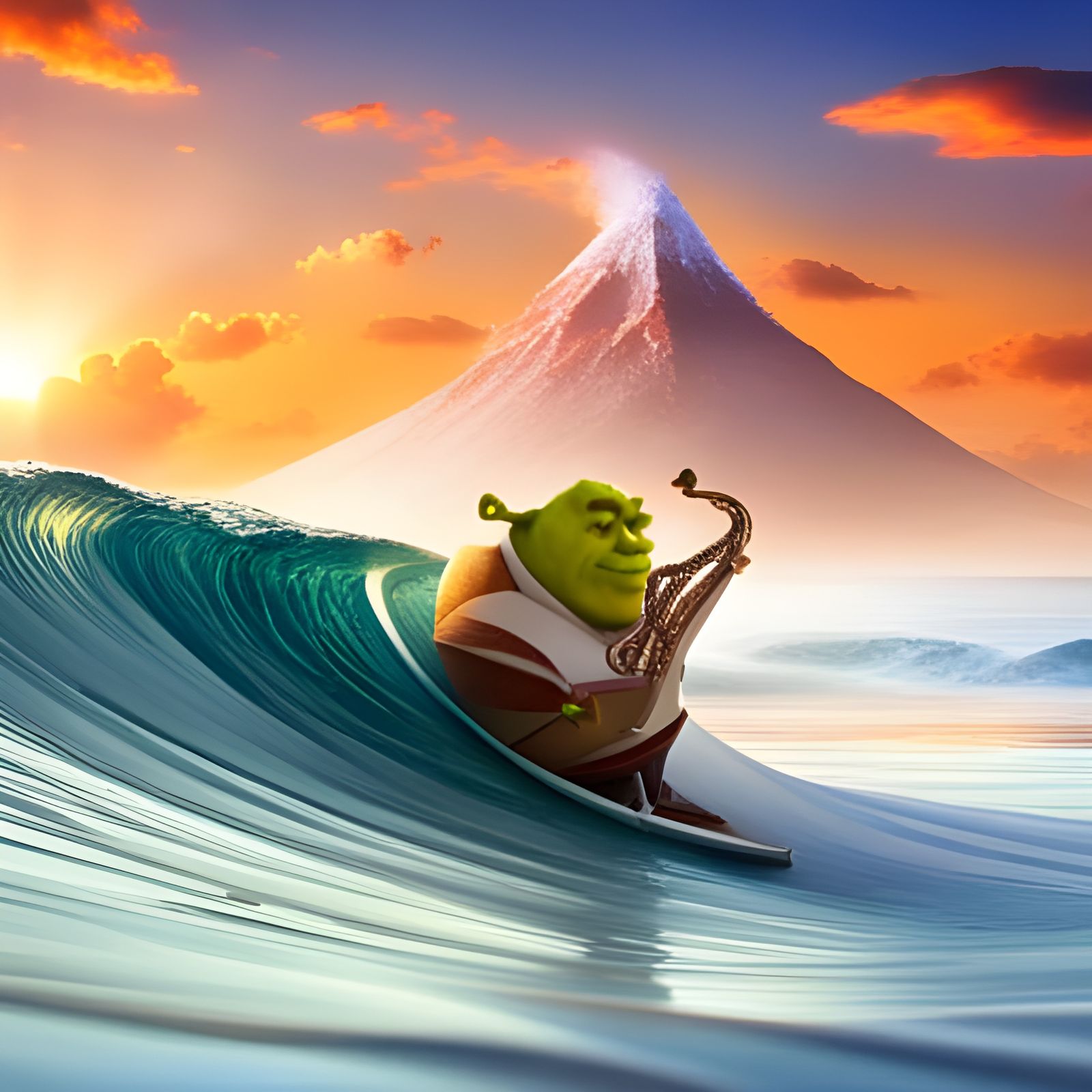 Shrek - on a whim and a wave - AI Generated Artwork - NightCafe Creator