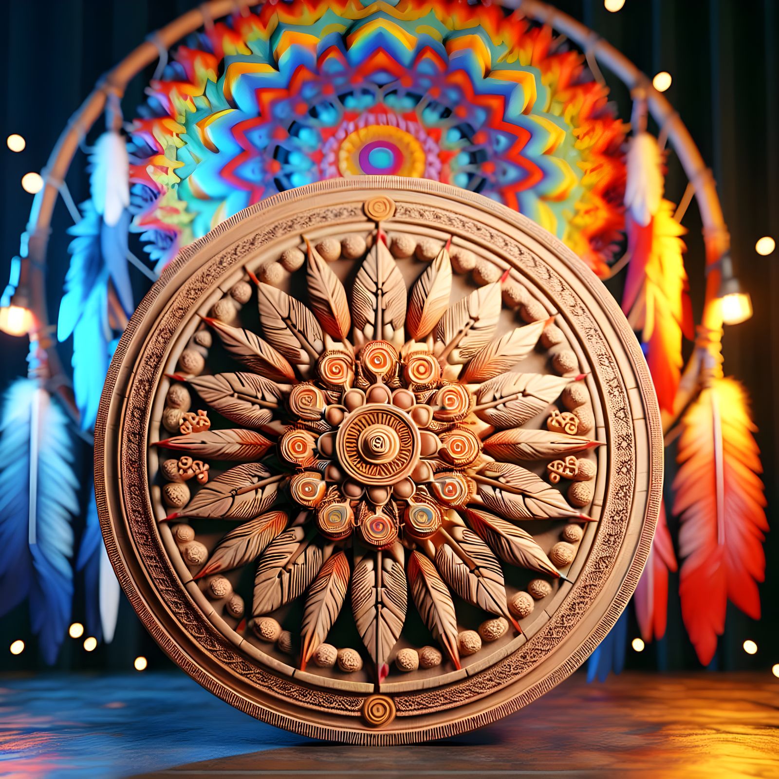 Indigenous. - Vibrant North American Native Mandala Relief ...