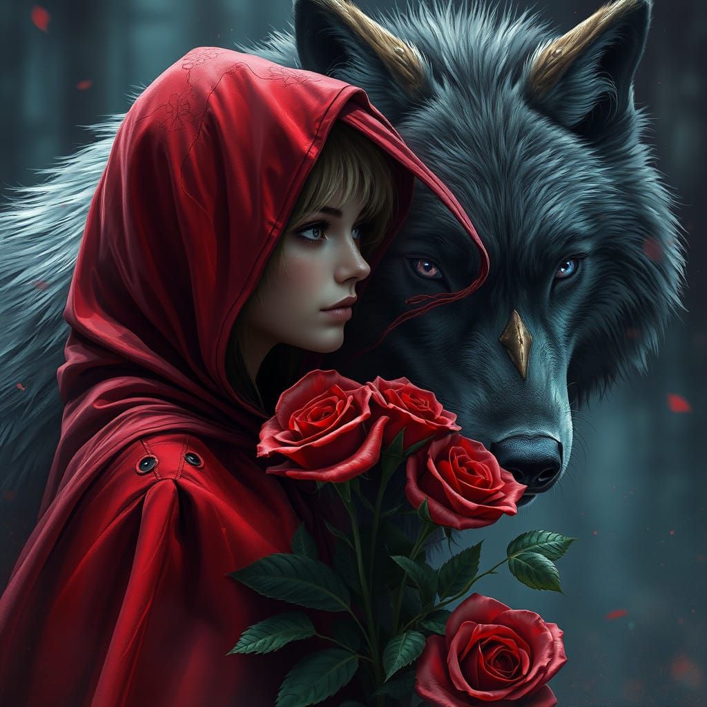 Ethereal Maiden Entices the Beast in Dark Fantasy - AI Art