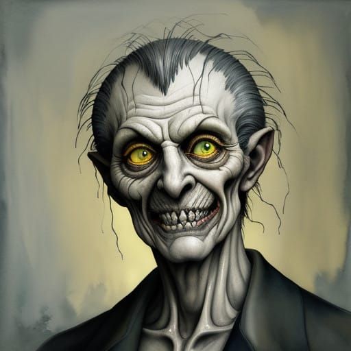 A grotesque caricature - Grotesque Watercolor Caricature in ...