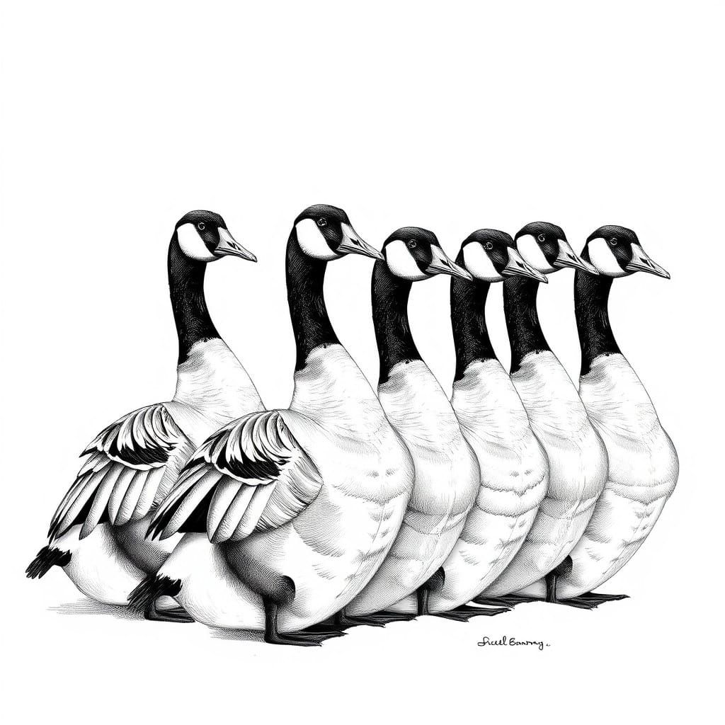 six geese a-laying - Regal Geese Adorned with Victorian Char...