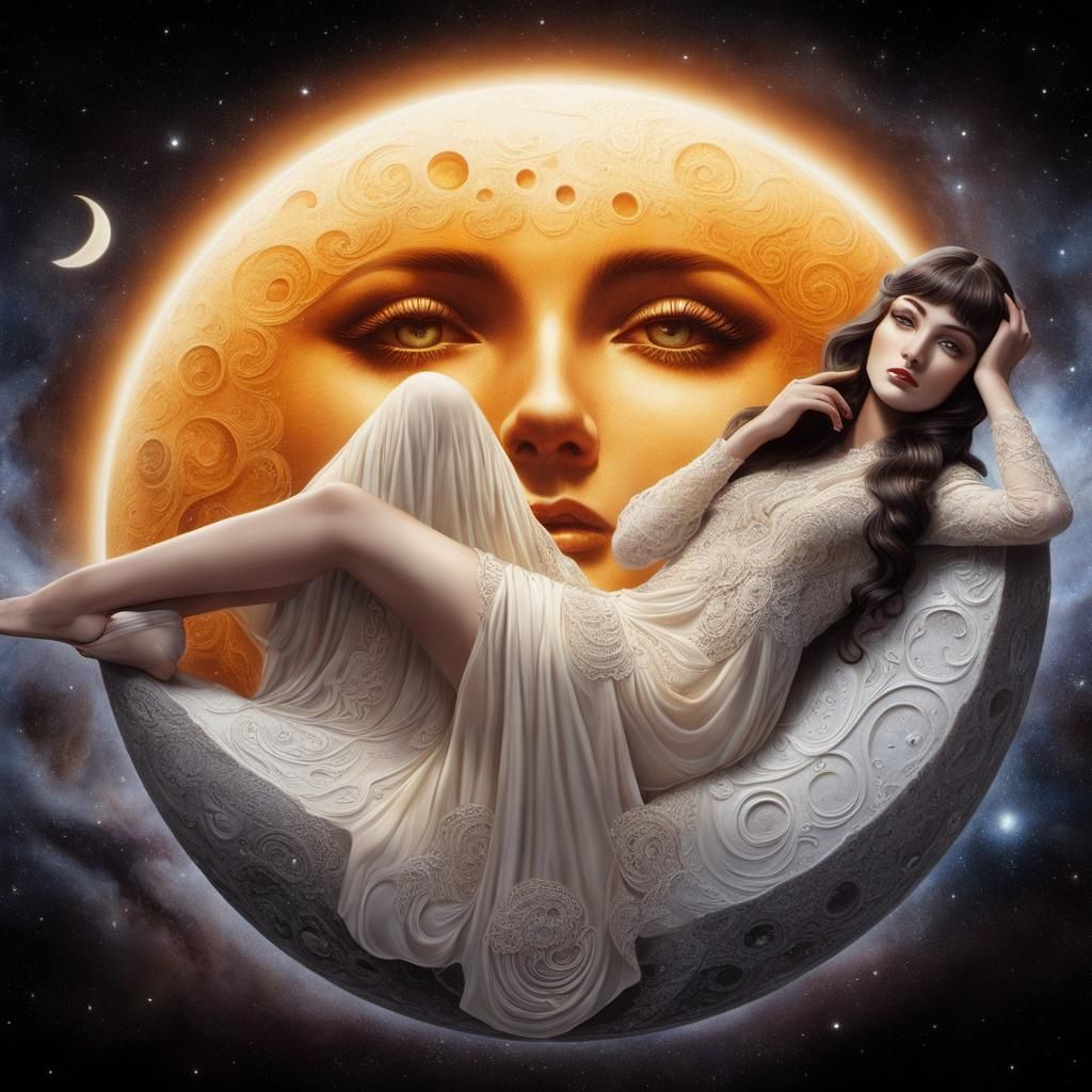 8 Pictures (5/8): Ms. Luna loves the man in the moon - AI Generated ...