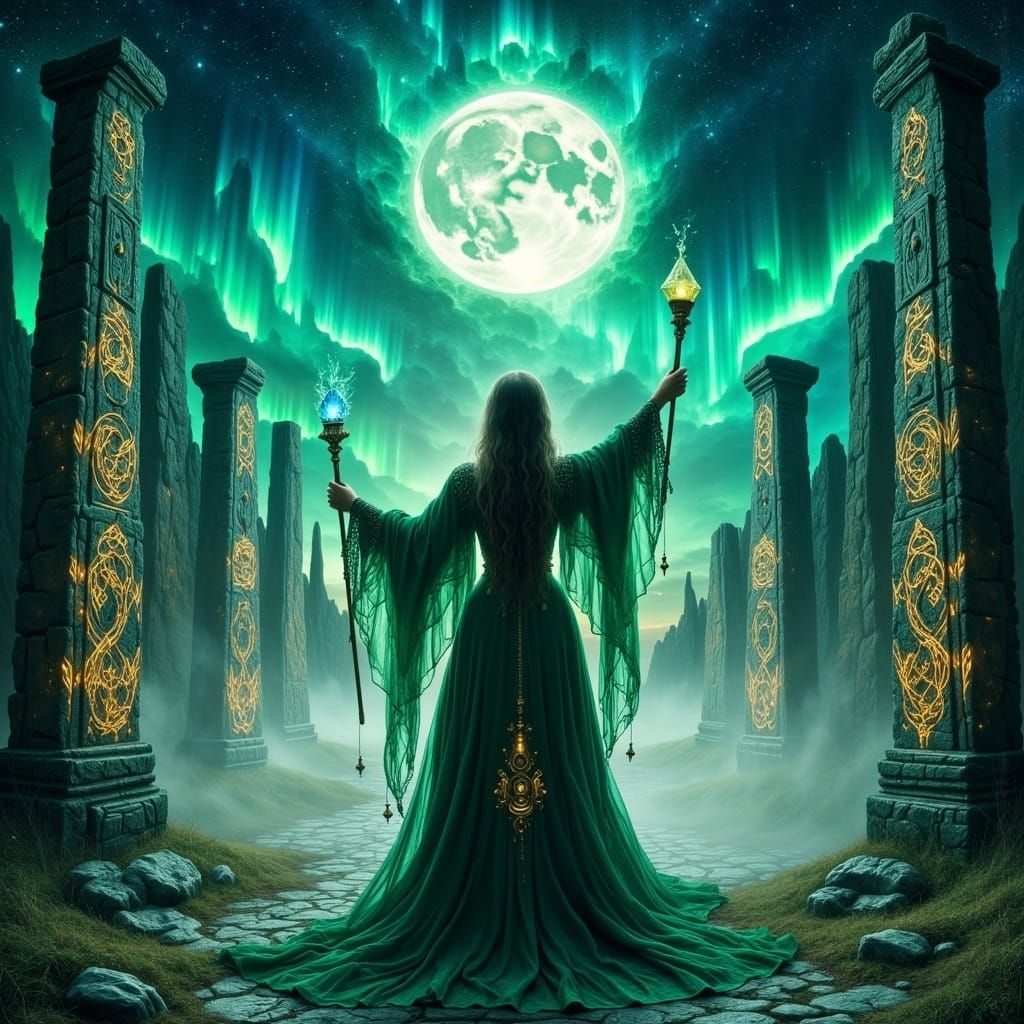 "A breathtaking and mystical scene inspired by **Celtic culture and ...