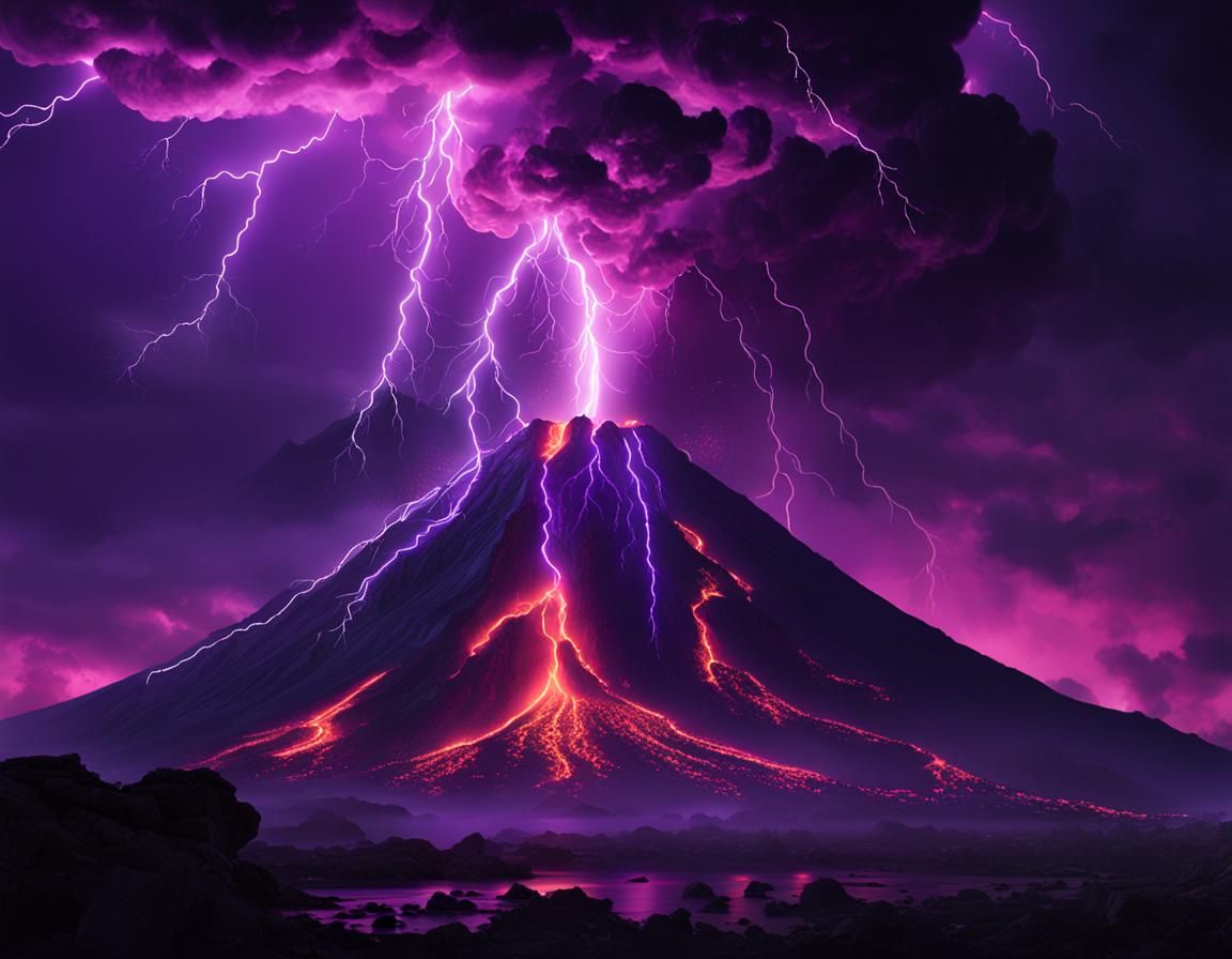 Erupting Volcano - AI Generated Artwork - NightCafe Creator