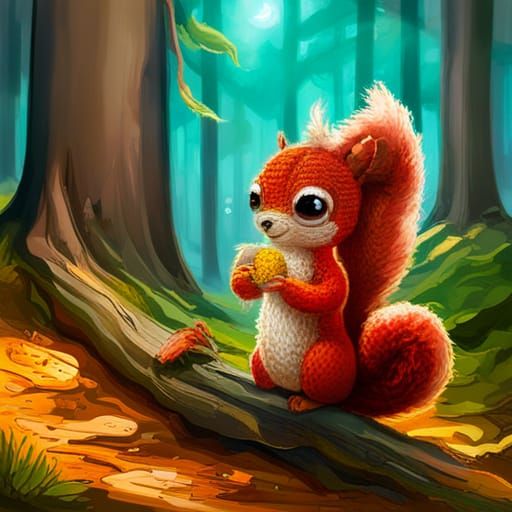 squirrel loves nuts - AI Generated Artwork - NightCafe Creator