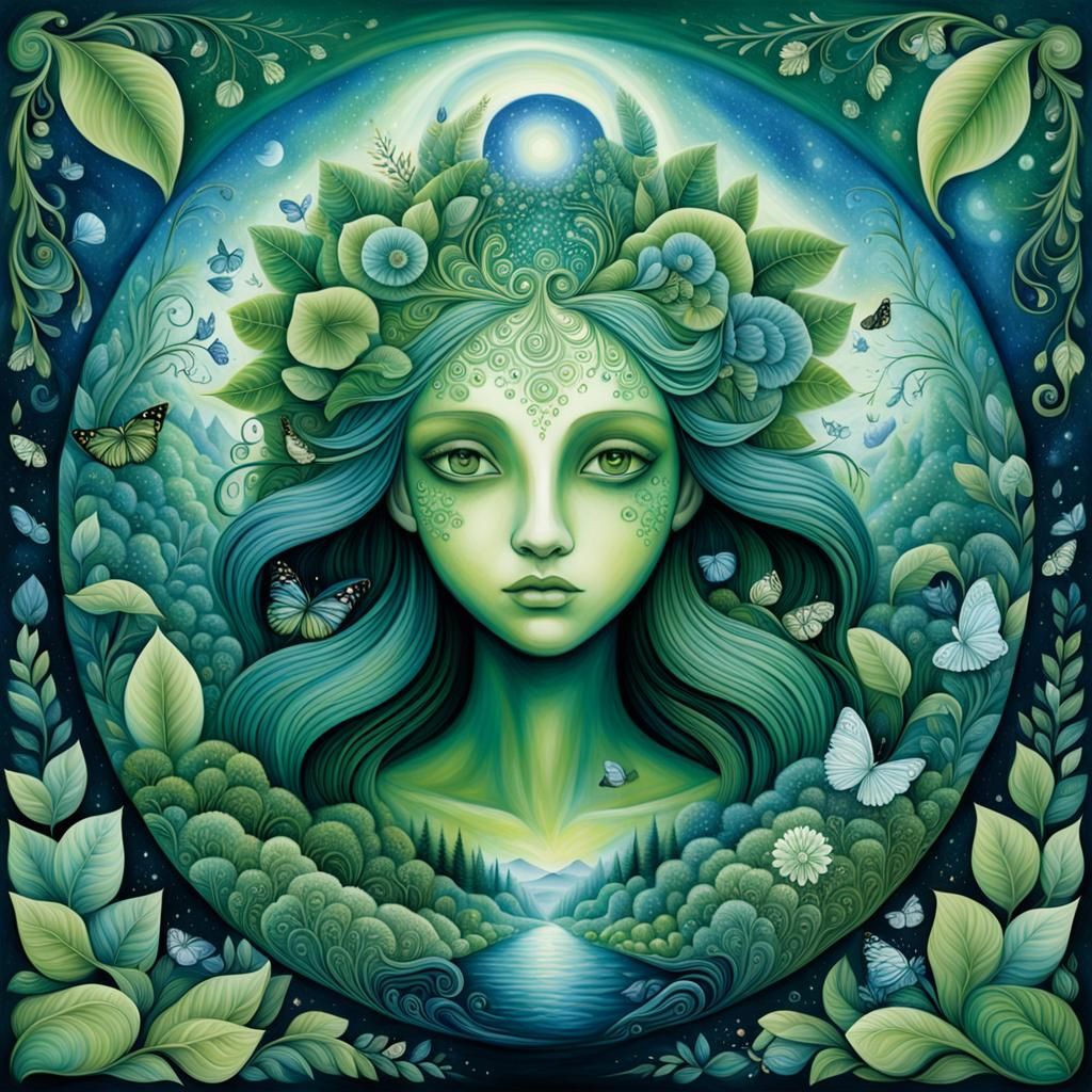 Mother nature, Gaia, by Amanda Clark and Olga Kvasha Blue and GReen ...