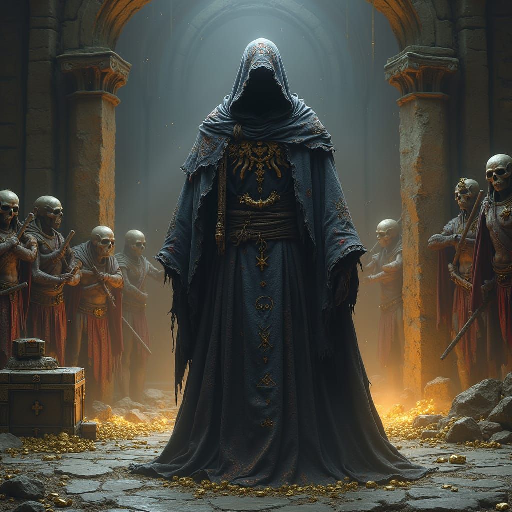 Dark Fantasy Wizard in a Ruined Kingdom - AI Art
