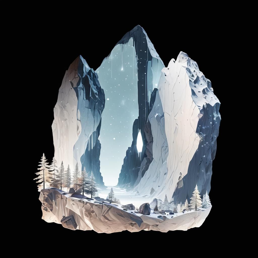 Inverted alternative reality and nature in a hollow shapes behind a ...