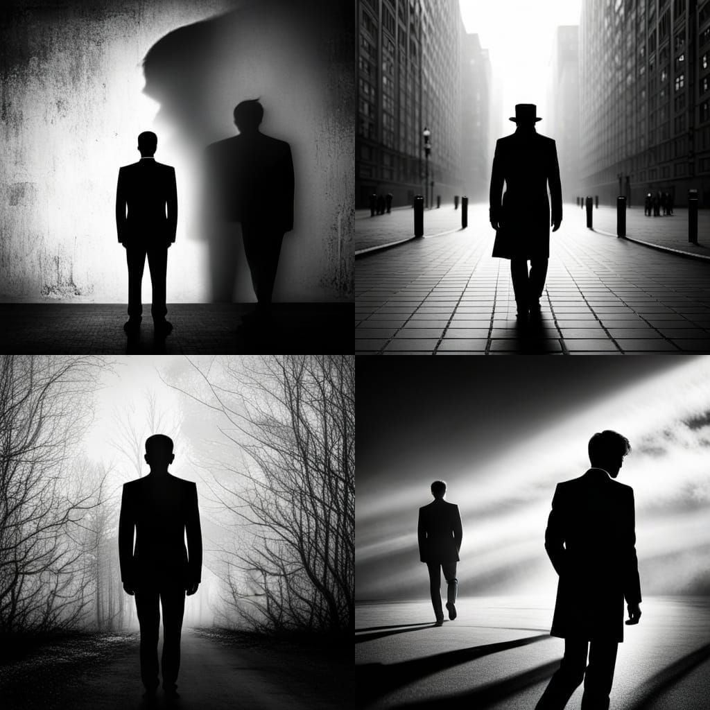 Facing the shadow inside himself who has been tempting a desperate man ...