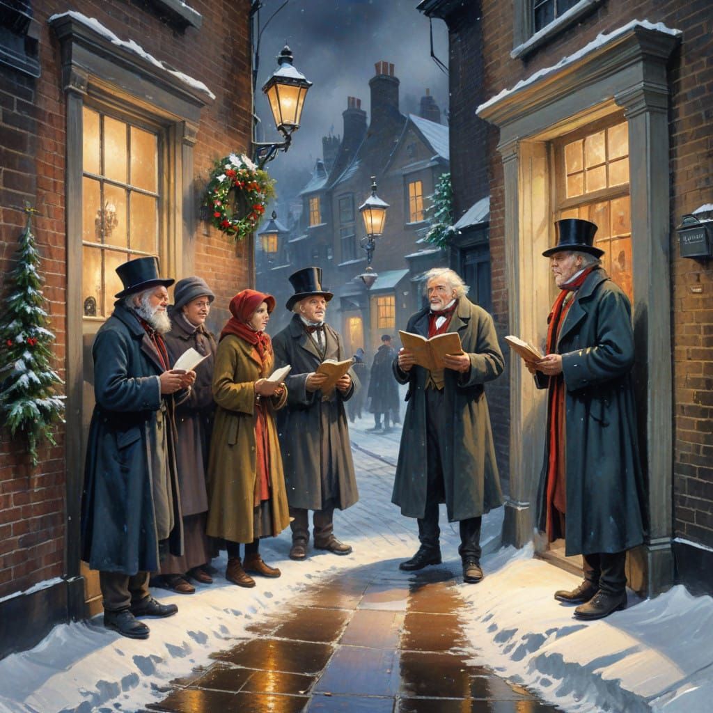 Christmas carolers - Ebenezer Scrooge Welcomes Victorian Ch...