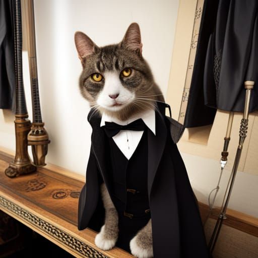 count dracula as a cat - AI Generated Artwork - NightCafe Creator