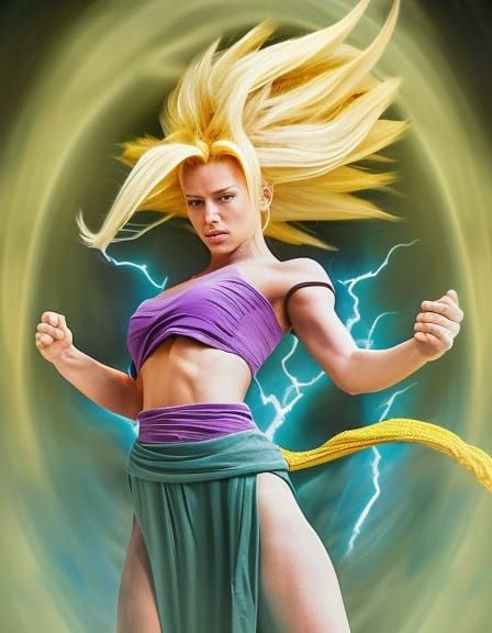Live action film, Realistic and Beautiful Super Sayayin female in a combat, trending on ...
